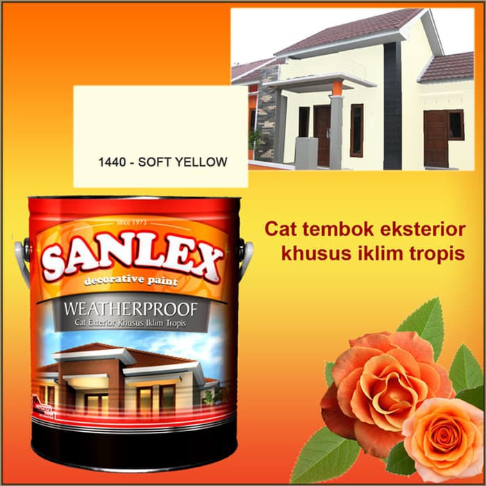 Jual Cat Tembok SANLEX WEATHER PROOF Warna 1440 SOFT YELLOW Galon 4 kg ...