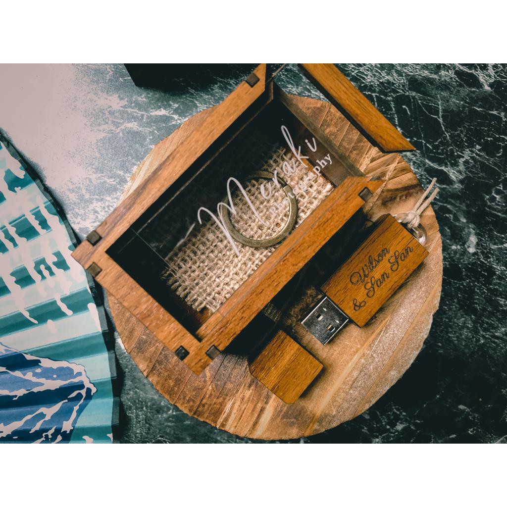 Jual Flashdisk Kayu 16GB ORI (USB 3.0) + Kotak kayu + Tutup Box Acrylic ...