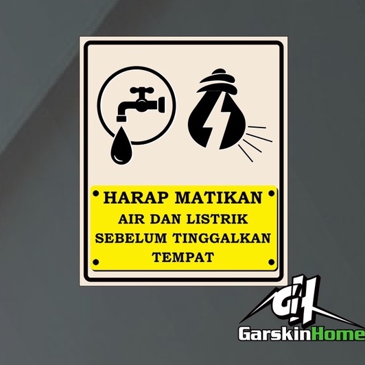 Jual STIKER HARAP MATIKAN AIR DAN LISTRIK | Shopee Indonesia