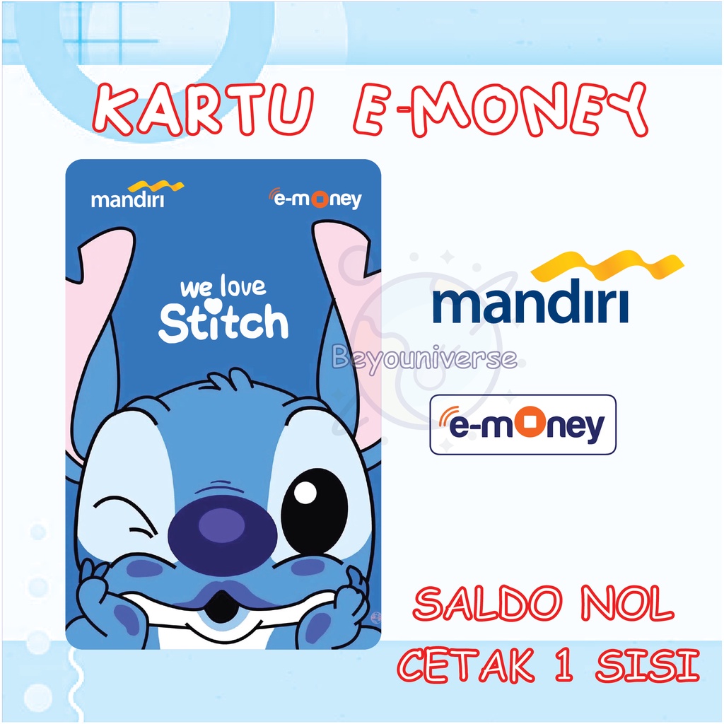 Jual Kartu E-Money Mandiri Etoll Lilo Stitch Anime Cute Kartun Lucu ...