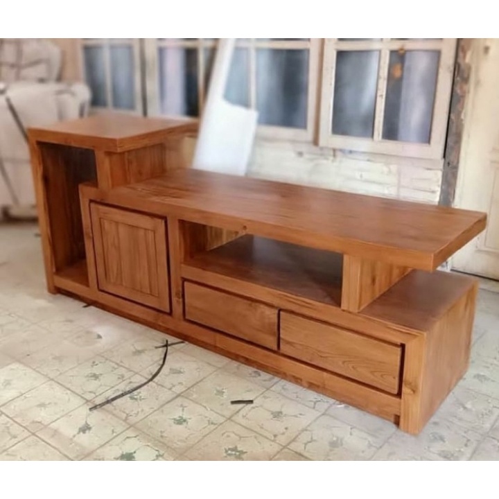 Jual Rak Tv Minimalis Modern Kualitas Ekspor Bahan Kayu Jati Pilihan ...
