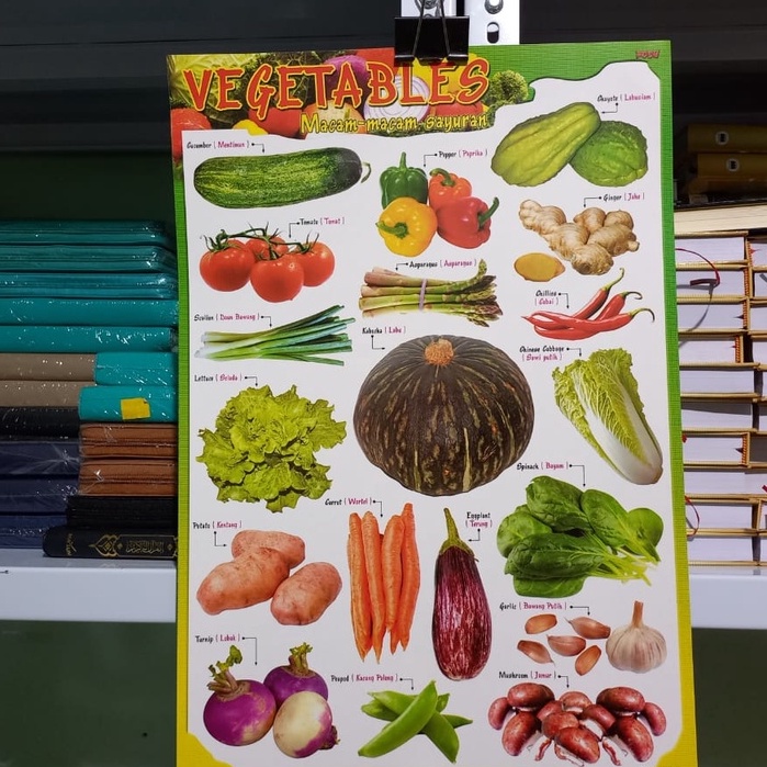 Jual Poster Pendidikan Edukasi Anak Belajar Vegetables Sayur Sayuran ...