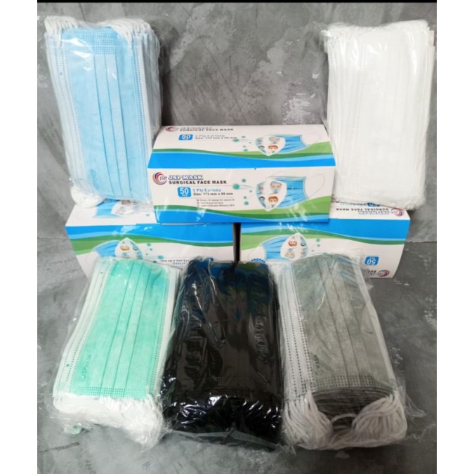 Jual Masker JSP emboss earloop hijau biru hitam putih isi 50 premium ...