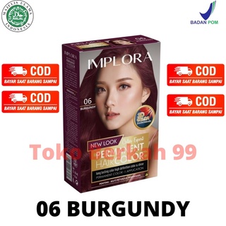 Jual IMPLORA NEW LOOK Permanent Hair Color 06 BURGUNDY | CAT RAMBUT ...