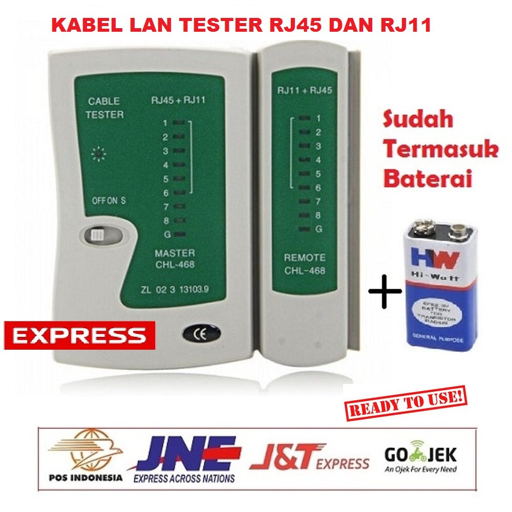 Jual Kabel Tester Lan RJ-45 Dan Rj-11 Bonus Baterai Indonesia|Shopee ...