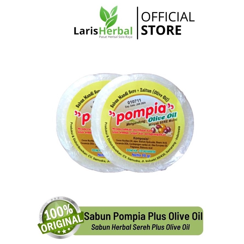 Jual ORIGINAL POMPIA Sabun Sere Plus Olive Oil 1Pcs | Shopee Indonesia