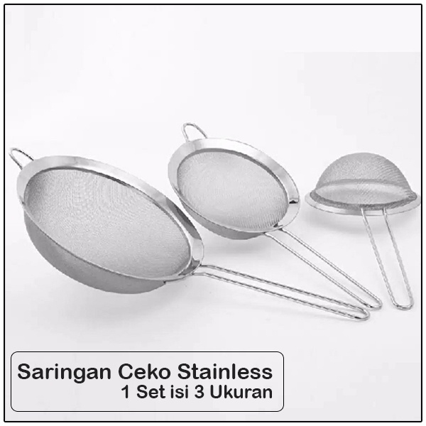 Jual Set 3 Saringan Halus Stainless Saringan Minyak Saringan Ceko 8,10 ...
