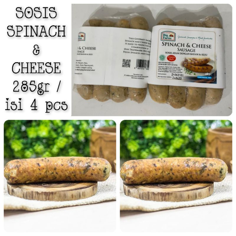 Jual SOSIS BIG FARM SPINACH N CHEESE isi 4- Sosis Bayam Keju big farm ...