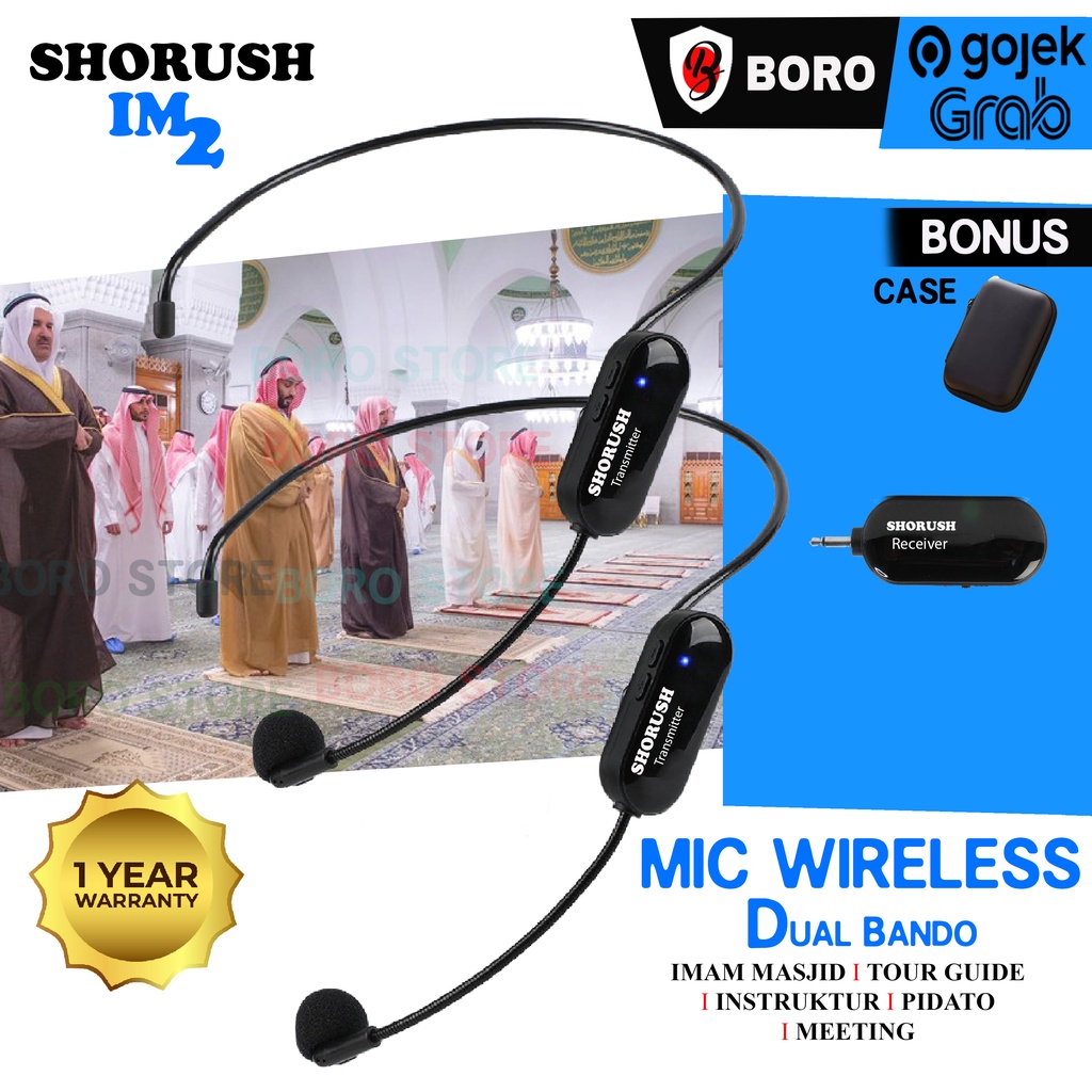 Jual Shorush IM 2 Mikrofon Mic Clip On Wireless Presentasi Tur Imam Masjid Musholla Microphone ...