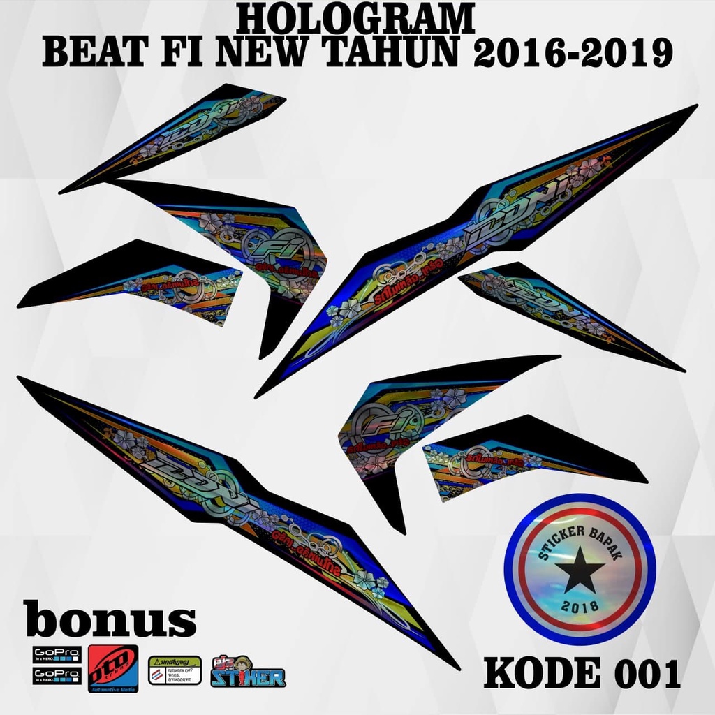 Jual STIKER BEAT FI NEW TH 2016 - 2019 KODE 001 HOLOGRAM | Shopee Indonesia