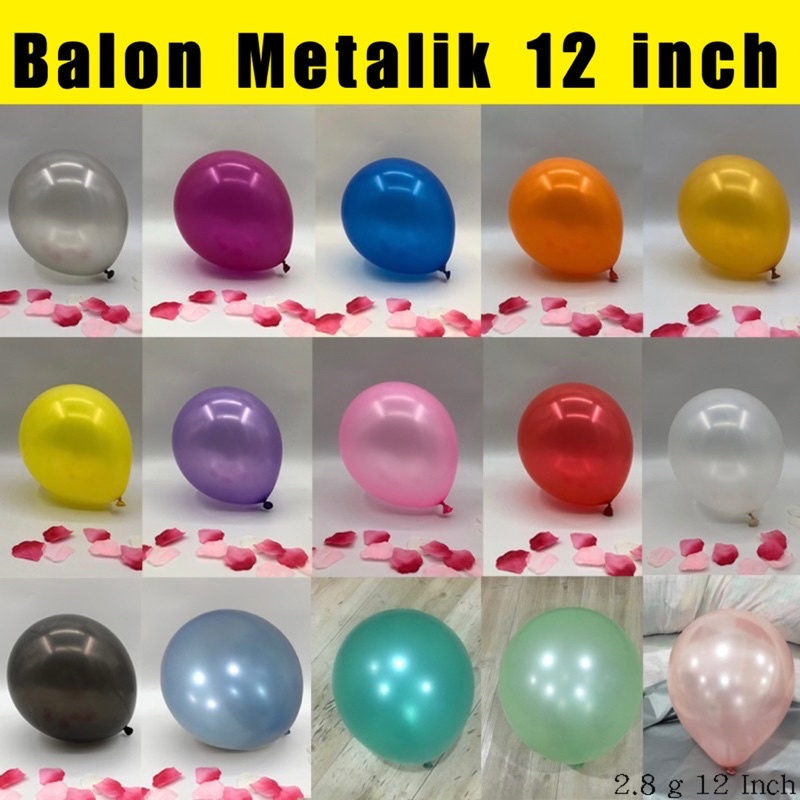 Jual arp - Balon Metalik 12 inch isi 10 pcs | Shopee Indonesia