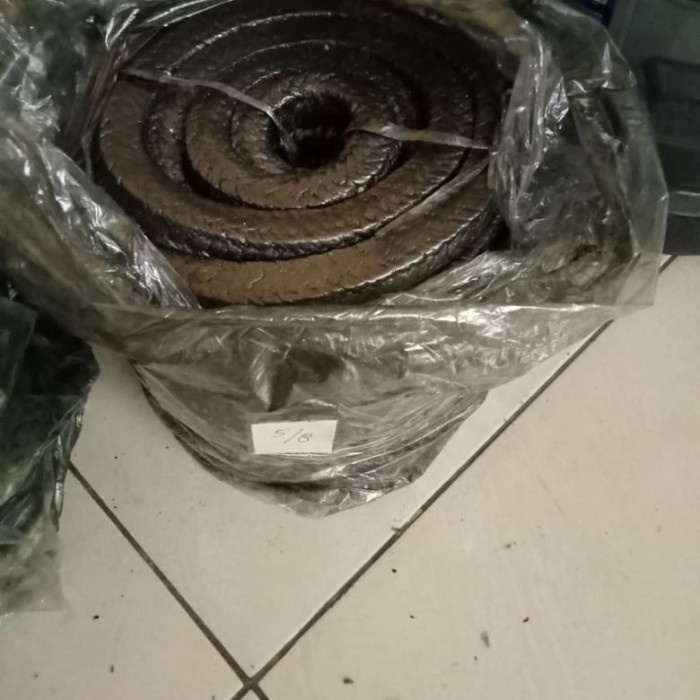 Jual Rames Packing Gland Asbes Seal Packing Rames 5/8 inchi 16 mm hitam ...
