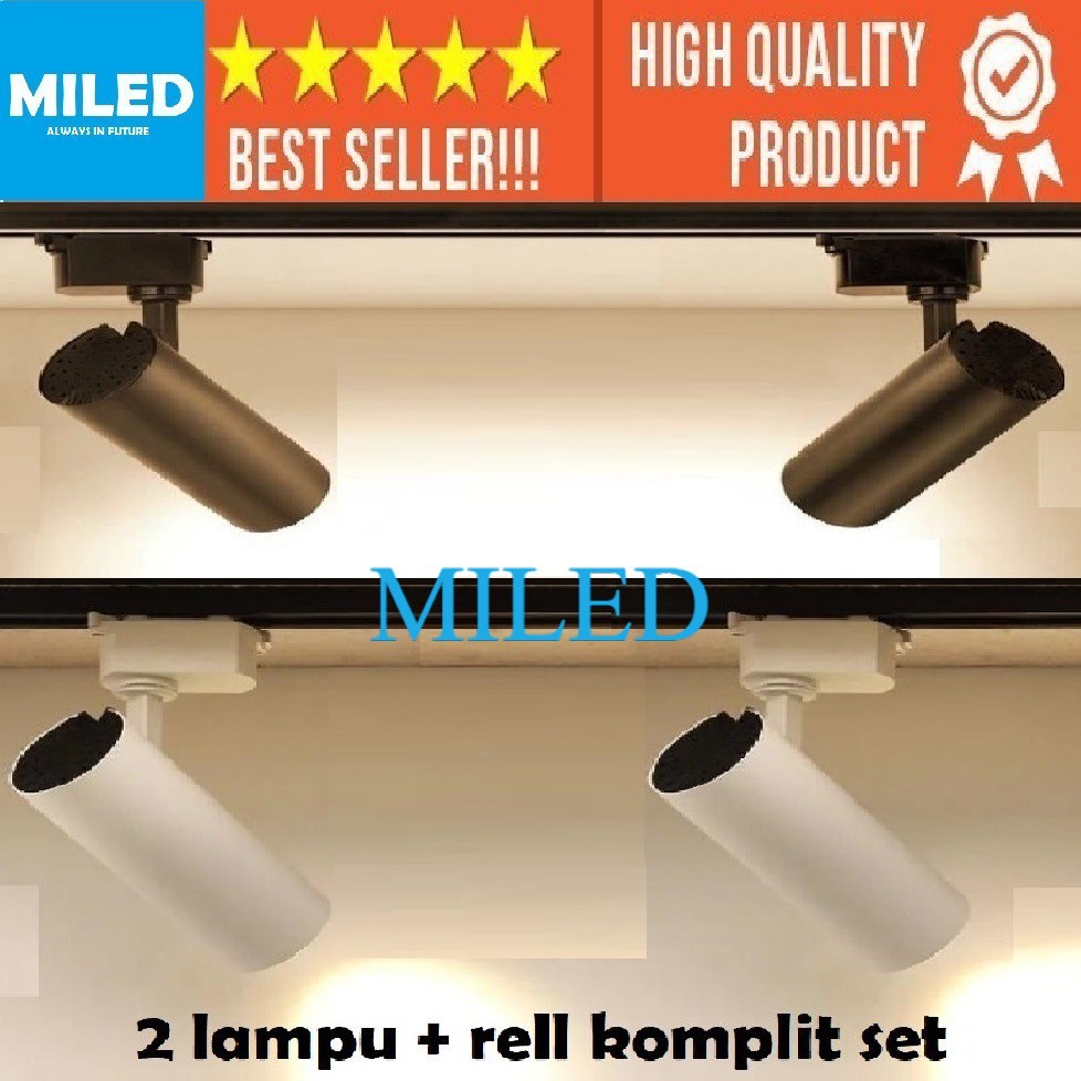 Jual KOMPLIT SET 2 LAMPU + RELL LAMPU RELL TRACK LED LAMPU SOROT ...