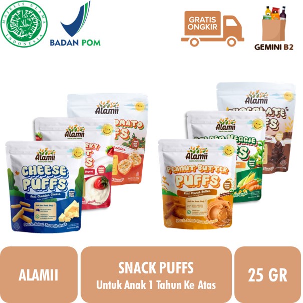 Jual Alamii Puff Snack Bayi / Anak 1 tahun ke atas 25 gr | Shopee Indonesia