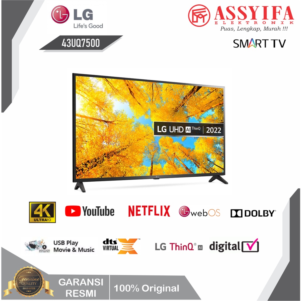 Jual LED SMART TV LG 43 INCH UHD 4K 43UQ7500 | Shopee Indonesia