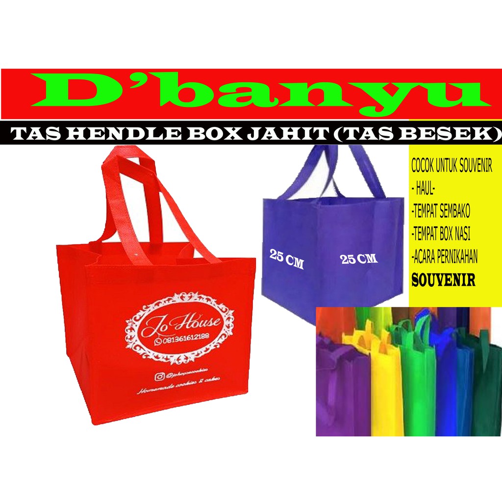Jual Tas besek / tas souvenir / tas box spoudbond 25x25 godiebag ...