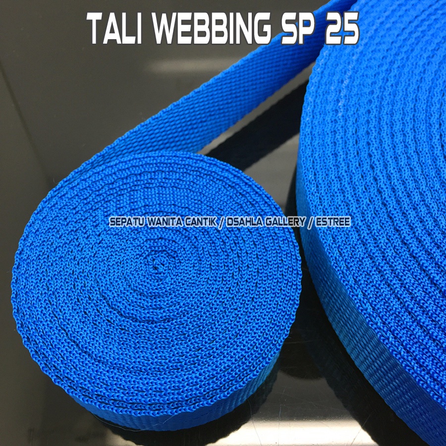 Jual Tali Webbing Warna Biru / Tali Webing 2.5 cm Tebal Kuat/ Tali ...