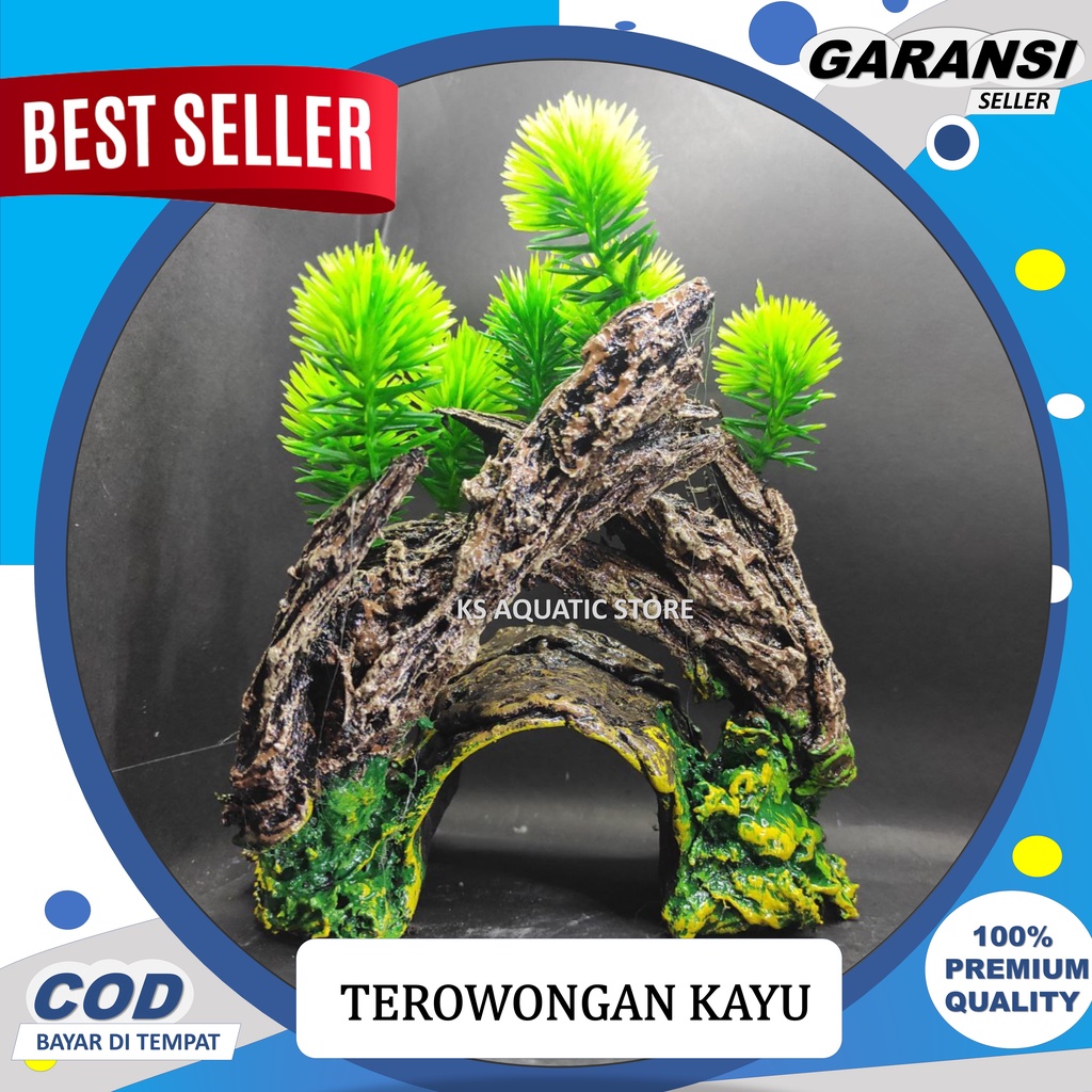 Jual Hiasan Aquarium Terowongan Kayu I Hiasan Akuarium Jembatan Kayu ...