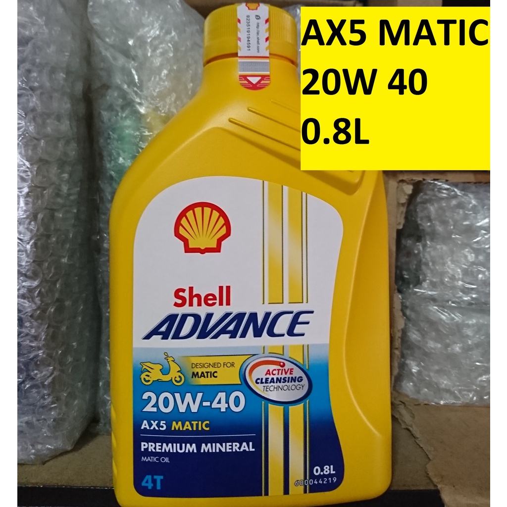 Jual Oli Motor Matic SHELL ADV 4T AX5 Scooter 20w 40 0.8L ASLI BARU ...