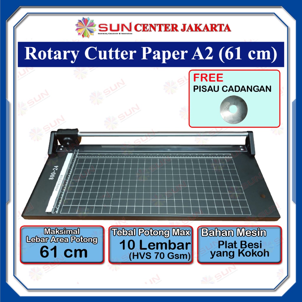 Jual Rotary Paper Cutter Trimmer A2 / A1 vertikal 61 cm - Alat Potong ...