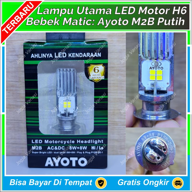 Jual LAMPU LED UTAMA MOTOR SINAR PUTIH KUNING BEBEK MATIC H6 POWER BRIGHT SERIE AYOTO M2B: SUPRA ...