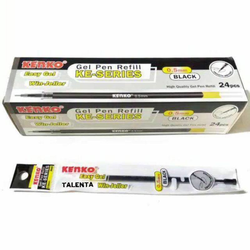 Jual ISI ULANG KENKO (1 Box/24pcs) REFILL KENKO Easy Gel Hitam 0.5mm ...