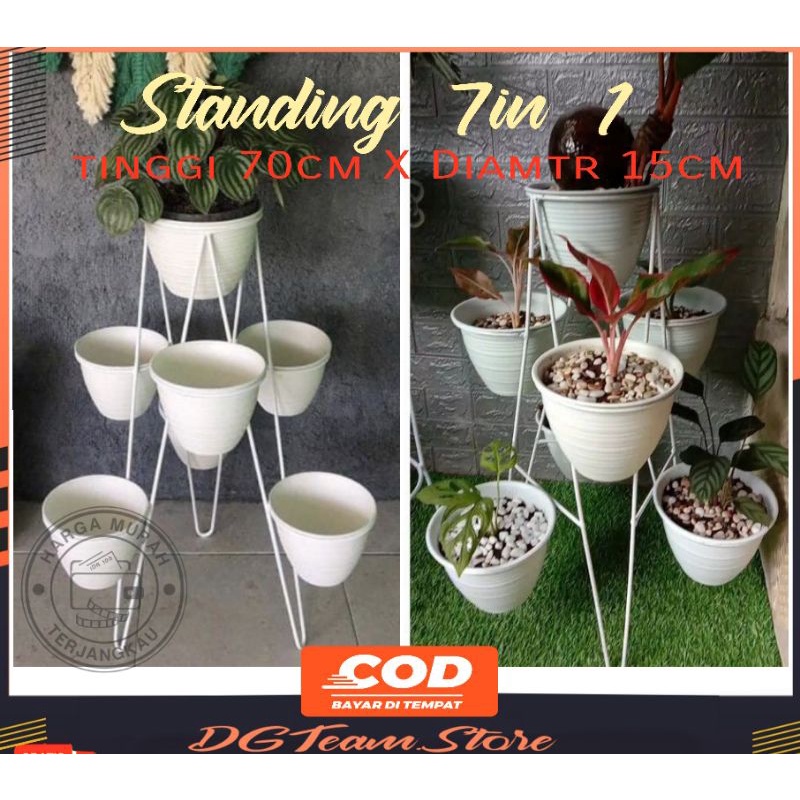 Jual STAND POT 7 IN 1 MENARA ISI 7 POT / STANDING POT BUNGA / STAND POT ...