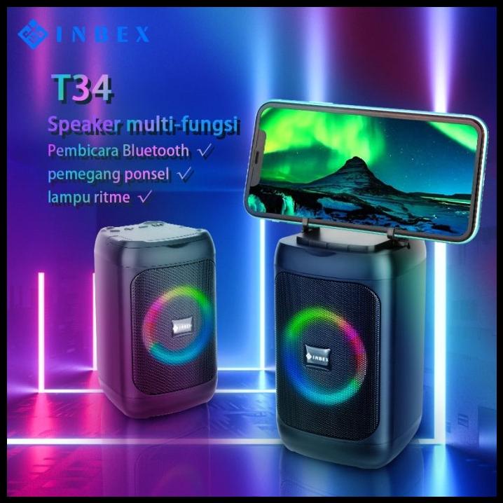 Jual Inbex T34 Bass Bluetooth Speaker Led Portable Wireless Clear Audio ...