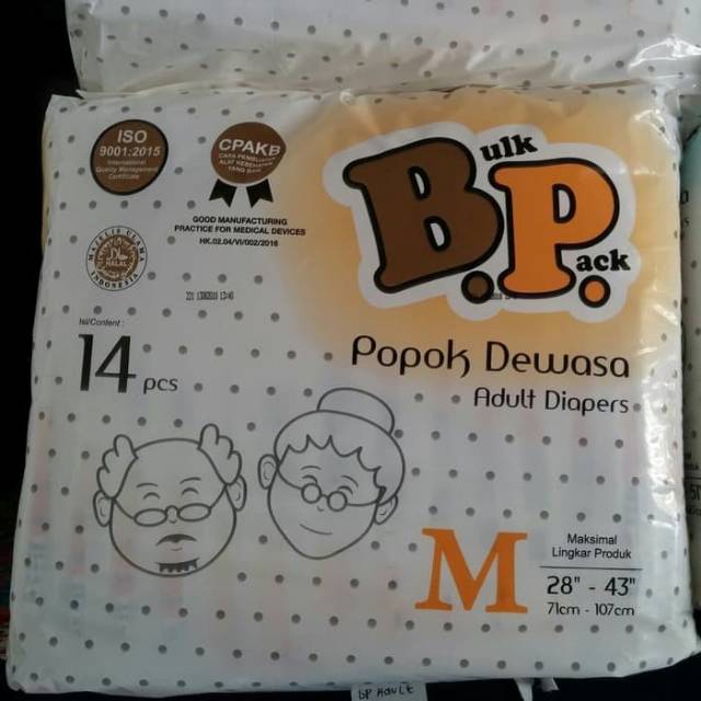 Jual Popok Dewasa BP-M14/L14/XL12 /BP Adult Diapers/ Bulk Pack | Shopee Indonesia