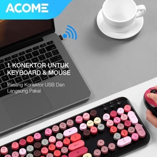Jual Acome Keyboard Mouse Combo Wireless Fashion Colours Tone AKM1000 ...