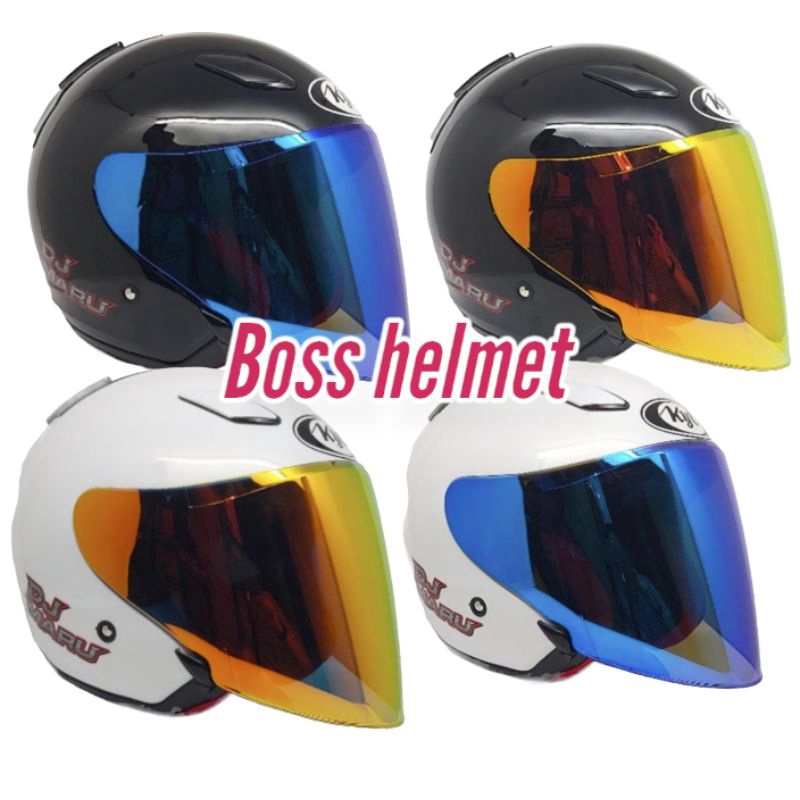 Jual HELM KYT DJ MARU PUTIH || HITAM KACA VENOM ORIGINAL FREE KACA ORI | Shopee Indonesia