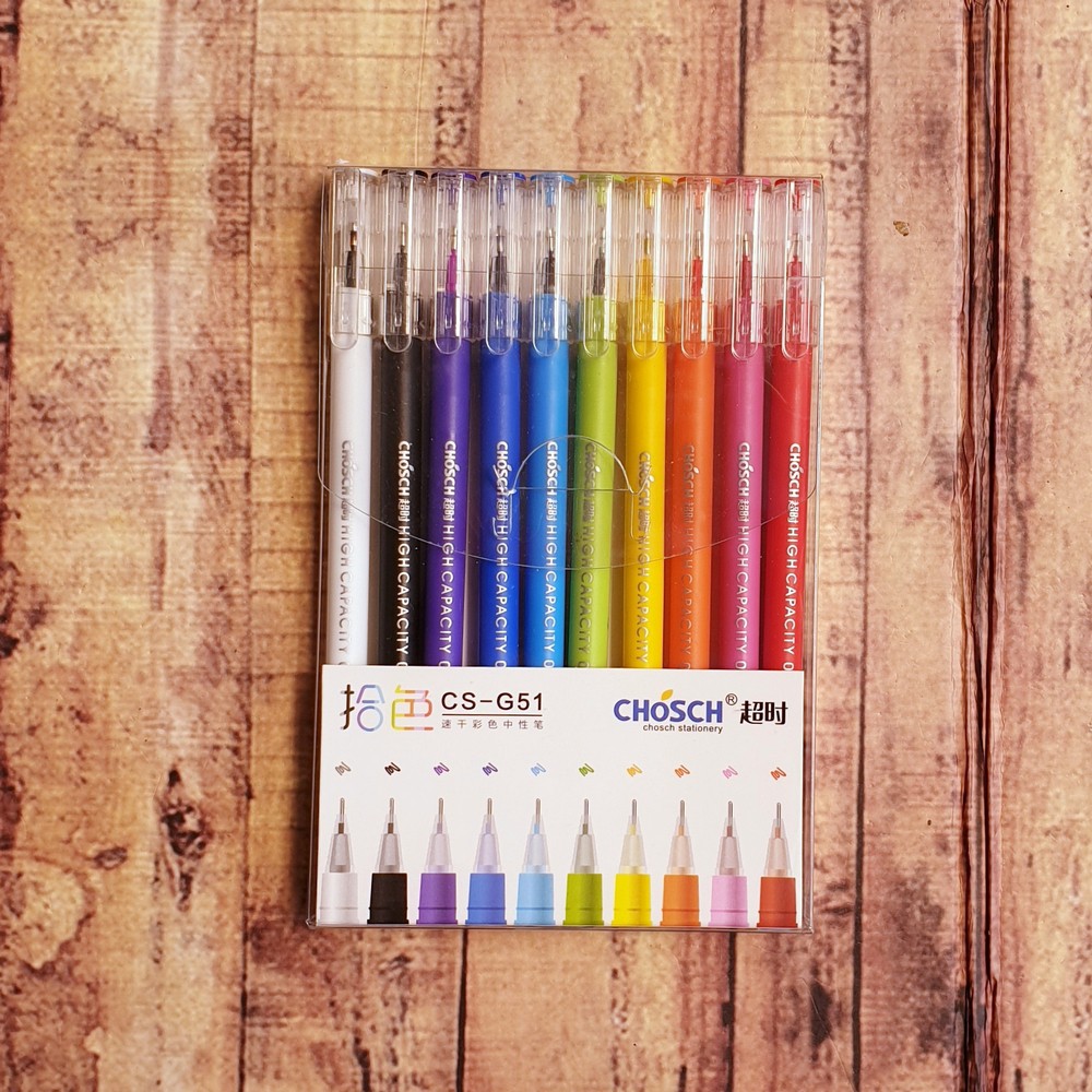 Jual Pen Gel Chosch 10 Warna 0.5mm CS-G51 - Gelpen - Pulpen Warna ...