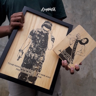 Jual SKETSA KAYU 30X40, LUKISAN WAJAH, LUKISAN KAYU, SKETSA WAJAH ...