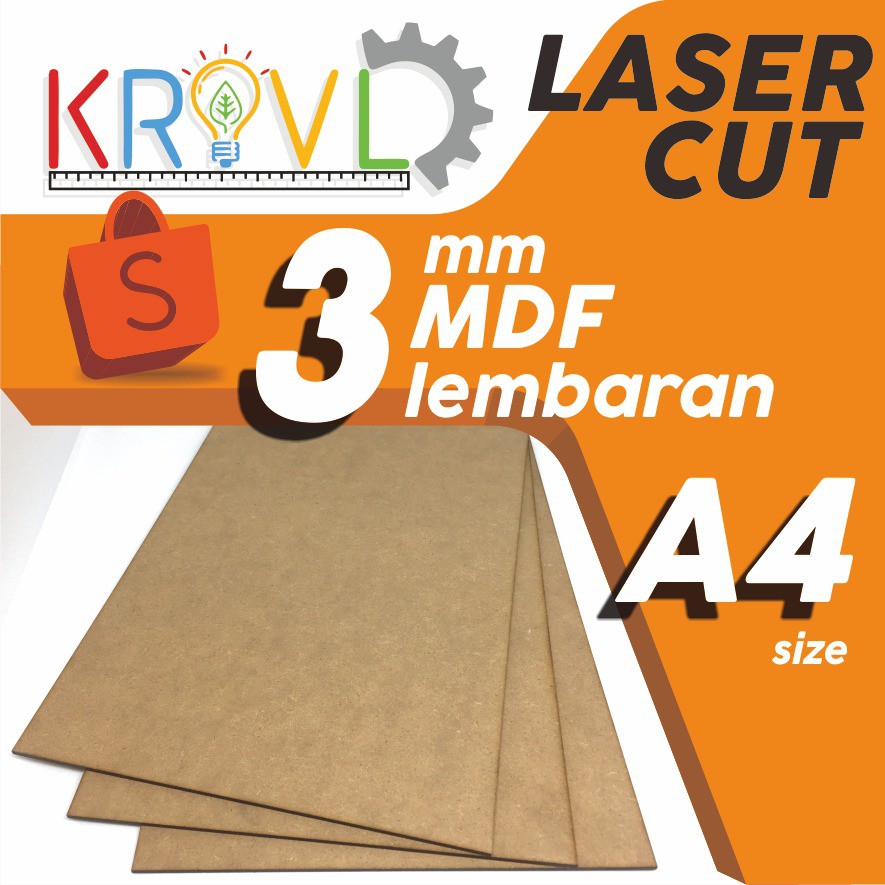 Jual Papan MDF Kayu A4 - Papan MDF A4 - MDF 3mm | Shopee Indonesia