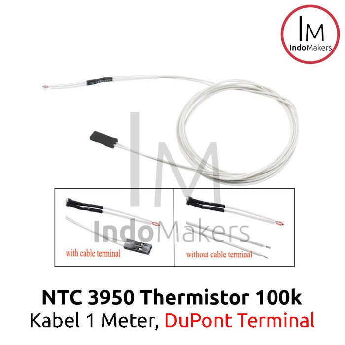 Jual 3D Printer Thermistor NTC 3950 1% 100k Kabel 100 cm - Dupont ...