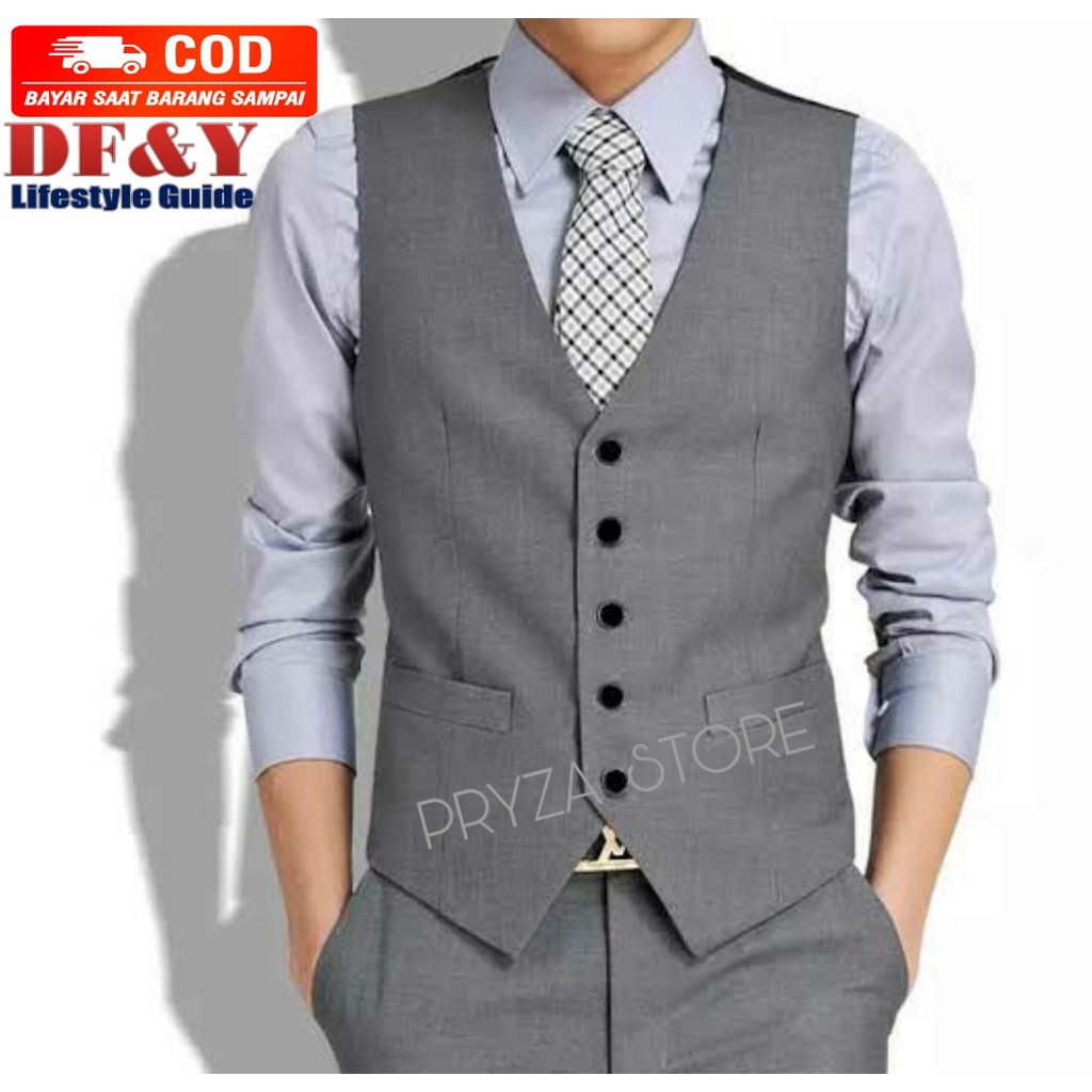 Jual PRYZA Jas Rompi Pria Abu Casual Original DF&Y / Jas Blazer Kerja ...