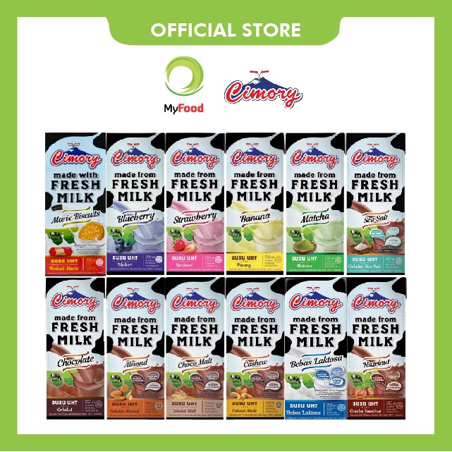 Jual susu Cimory UHT Milk 250 ML/CHOCOLATE/STRAWBERRY/MATCHA/BANANA ...