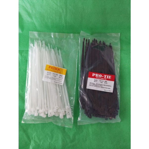 Jual Kabel Ties Cable Tie Hitam dan Putih 100,150,200,250,300 mm ...