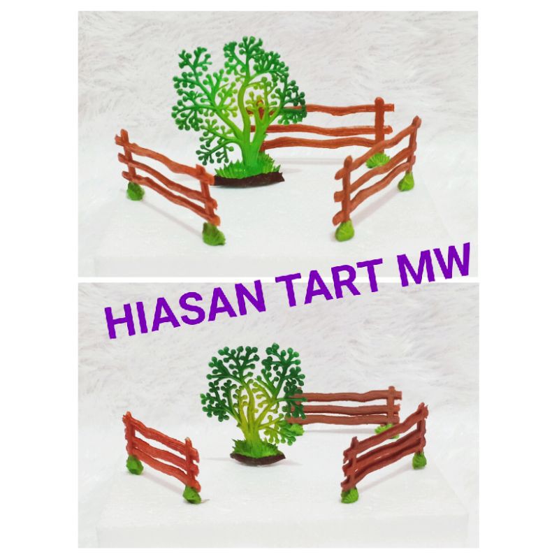 Jual Topper Hiasan Kue Pagar Pohon Plastik Per Set | Shopee Indonesia