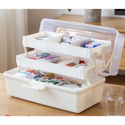 Jual Medical Tool Box / Kotak P3K / Kotak Penyimpanan Obat Plastik 2 ...