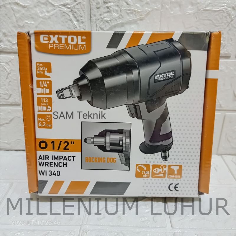 Jual Bor angin/ Air impact wrench/ Alat buka baut roda ban Extol WI 340 ...