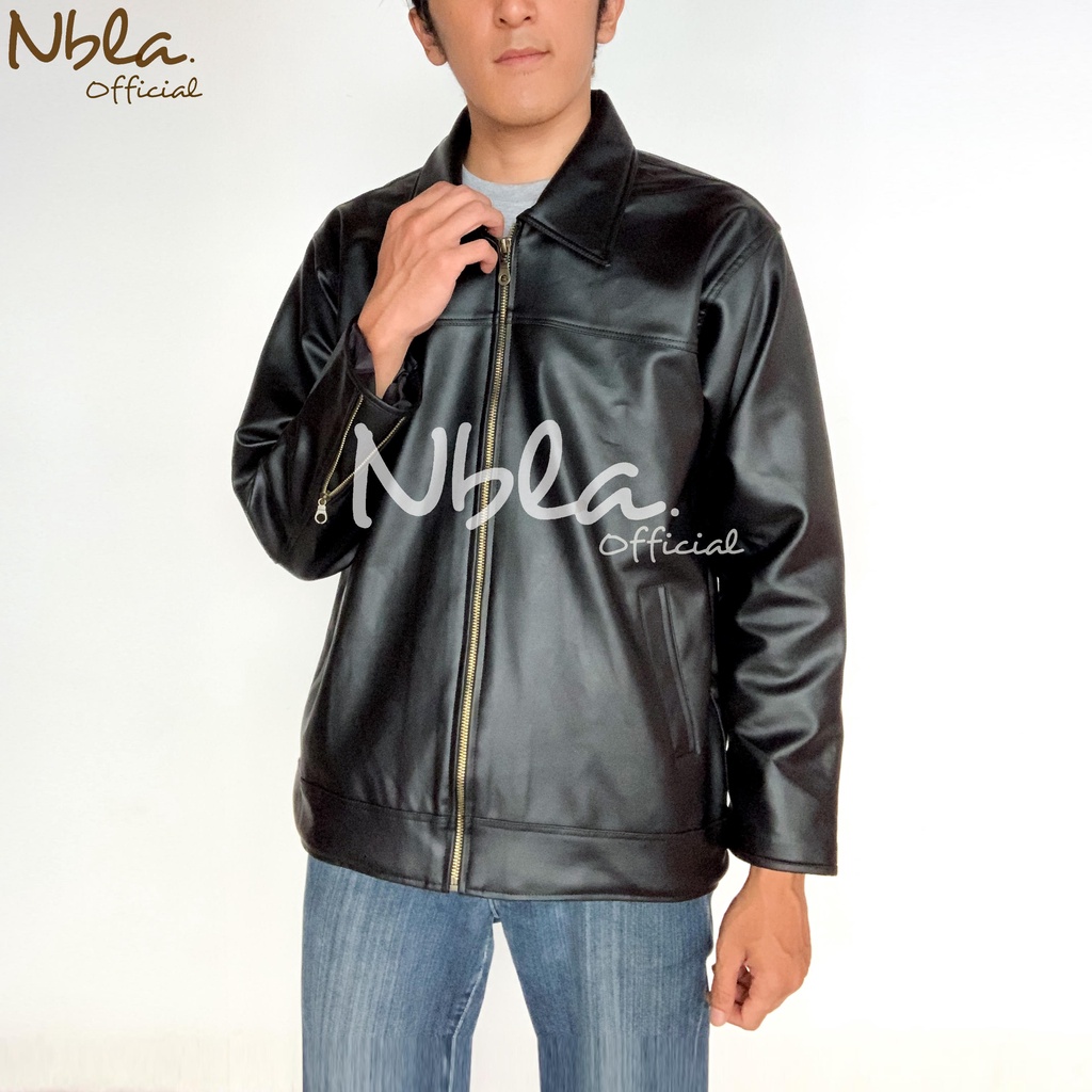Jual Jaket Kulit Formal Pria Hitam Jasket Hitam Pria Jaket Hitam Polos ...