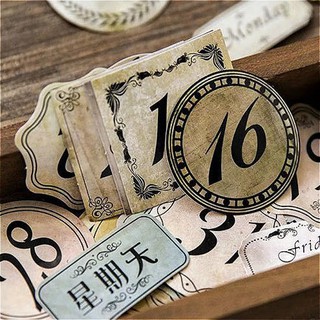 Jual Sticker Vintage Number Angka Aesthetic Scrapbook Bujo Planner ...