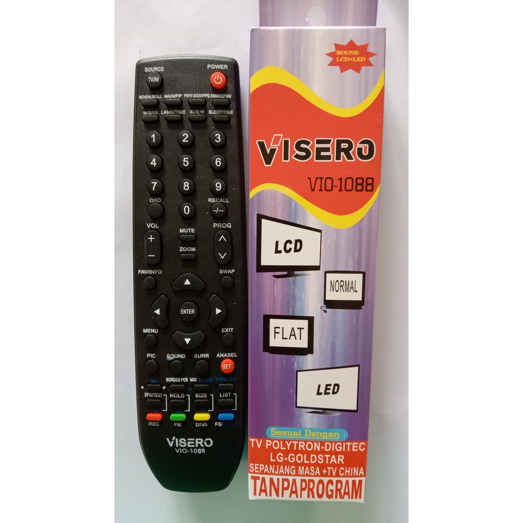 Jual VISERO REMOTE TV POLYTRON VIO 1088 (LED/LCD/TABUNG) | Shopee Indonesia