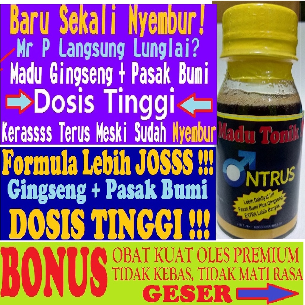 Jual Madu Kuat Tahan Lama Super Tonik OnTrus 60gr Obat Pria Perkasa Di ...