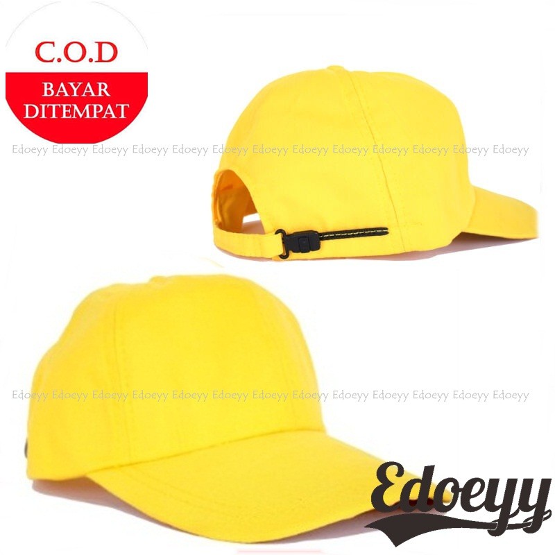 Topi Polos KUNING Bahan Katun Twill Berkualitas /Topi Dewasa Baseball ...