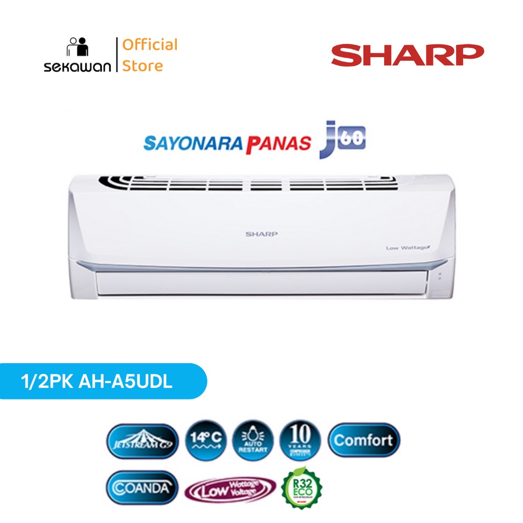 Jual AC 1/2 pk low watt SHARP AH-A5UDL | Shopee Indonesia