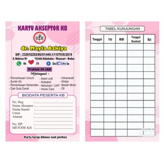 Jual Kartu KB - Kartu KB Bidan - Kartu KB dokter | Shopee Indonesia