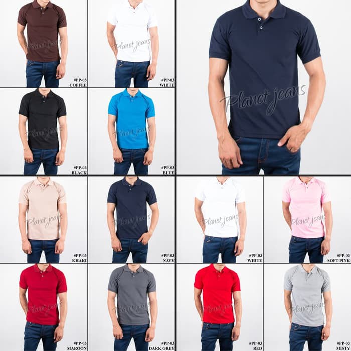 Jual Dijual Polo Shirt Polos Pria Wanita Berbagai Warna Baju Kaos Kerah Polosan - Navy, M ...