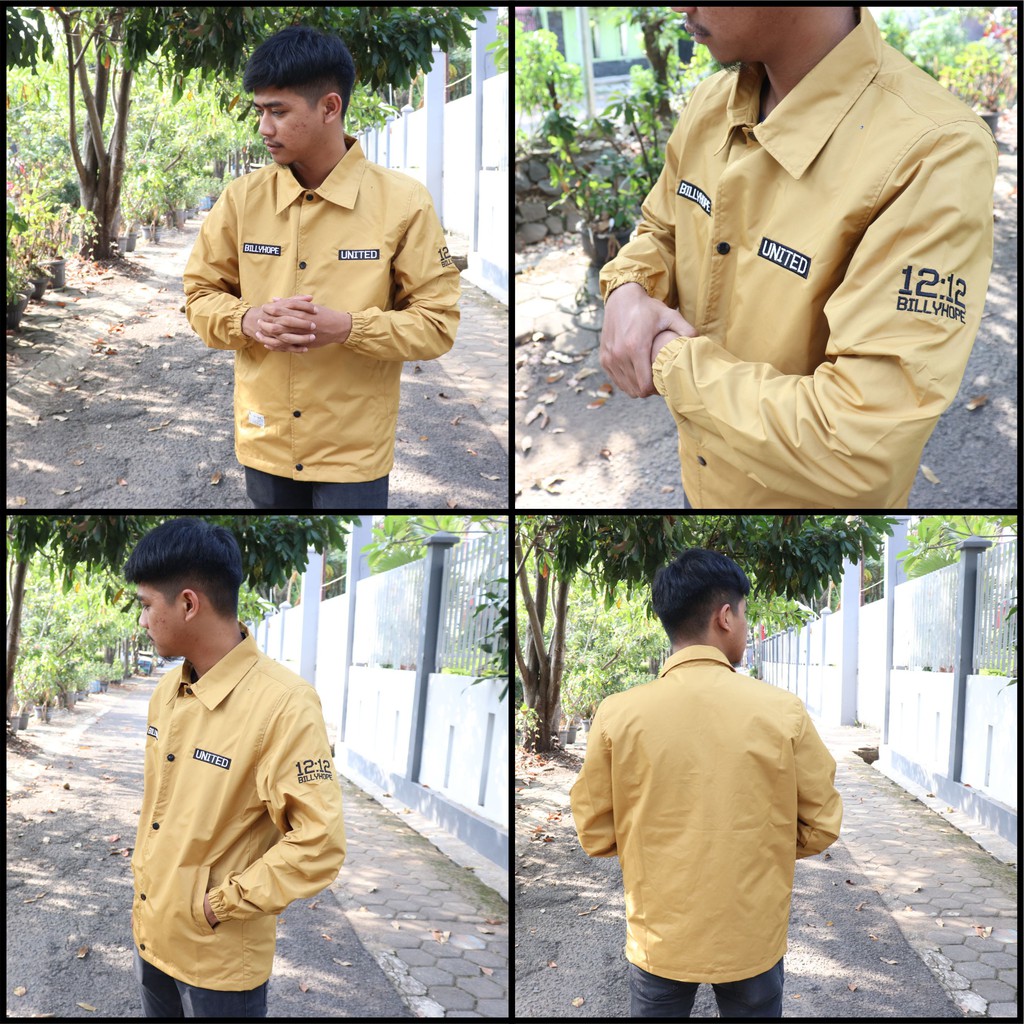 Jual Jaket Coach Warna Kuning Busuk Pria Wanita Jaket Kerah Billy Hope ...